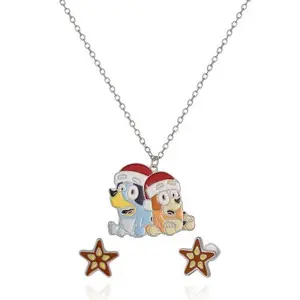 BLUEY Holiday Necklace And Star Stud Earring Set - Multi
