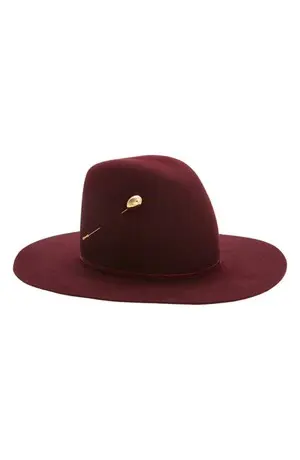 GIGI BURRIS MILLINERY Waverly Embellished Felt Hat Ruby