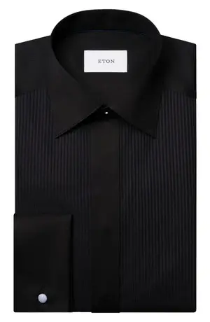 Eton Slim Fit Cotton Plissé Tuxedo Shirt