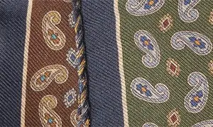 Eton Paisley & Medallion Reversible Silk Pocket Square