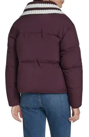 Champion Shawl Collar Puffer Jacket - Burgundy