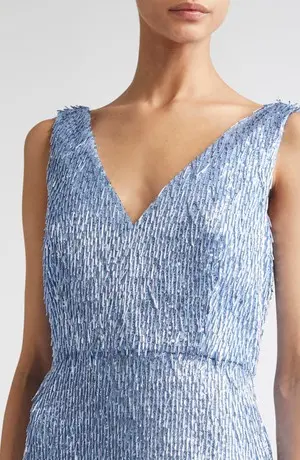 Erdem Beaded Sleeveless Cocktail Dress - Artist's Blue