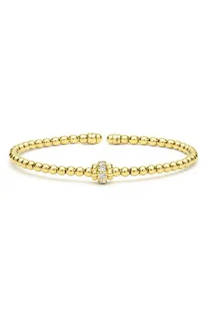 Lagos Signature Caviar Diamond Bracelet - Gold