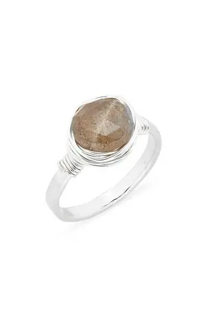 NASHELLE Semiprecious Stone Wire-wrapped Ring - Sterling Silver/labradrte
