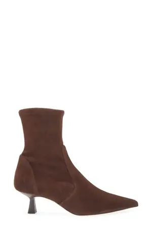 STUART WEITZMAN Supersculpt Leather Booties - Walnut