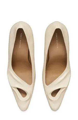 Tory Burch Pointed Toe Pump - Stone Sand