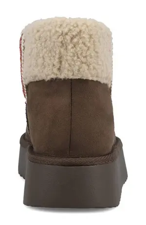 Mia Iceland Faux Shearling Platform Bootie - Chocolate