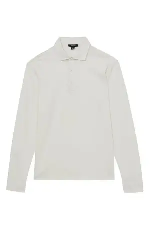 REISS Portofino Long Sleeve Supima® Cotton Polo