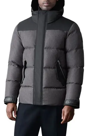 Mackage Riley Down Jacket With Genuine Shearling Hooded Bib