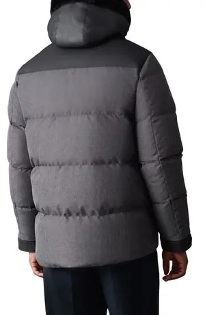 Mackage Riley Down Jacket With Genuine Shearling Hooded Bib