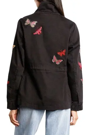 BILLY T Rider Embroidered Utility Jacket - Obsidian