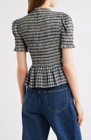 REFORMATION Aggie Smocked Top
