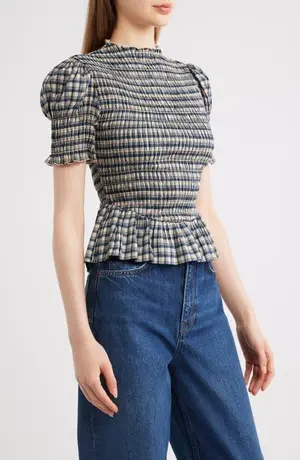 REFORMATION Aggie Smocked Top