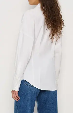 REFORMATION Vanta Stretch Poplin Button-up Shirt - Bright White