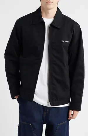 Carhartt Work In Progress Modular Script Embroidered Twill Jacket - Black/white