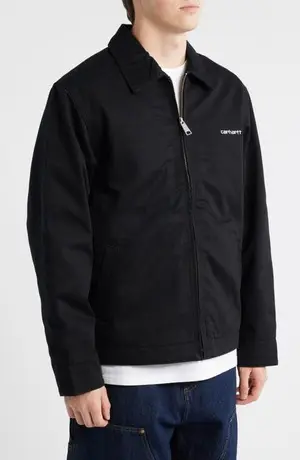 Carhartt Work In Progress Modular Script Embroidered Twill Jacket - Black/white