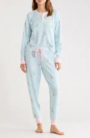 PJ Salvage Ski Pajamas - Pale Blue