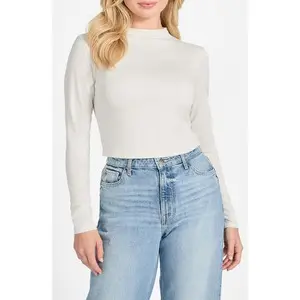 Guess Elyana Mock Neck Top - Natural