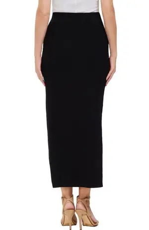 KIMI + KAI Side Slit Knit Maxi Skirt - Black