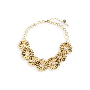 Deepa Gurnani Erena Flower Statement Necklace - Gold