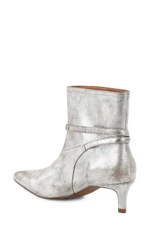 Seychelles Milan Pointed Toe Kitten Heel Bootie - Pewter