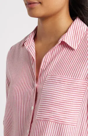 BEACHLUNCHLOUNGE Eden Long Sleeve Button-up Shirt - Kir Royale