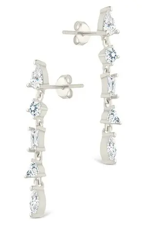 Sterling Forever Jacinda Cubic Zirconia Drop Earrings - Silver