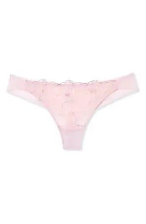 ETAM Prelude Embroidered Tulle Tanga - Powder Pink
