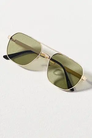 EYEKING Slim Aviator Sunglasses - Gold/green