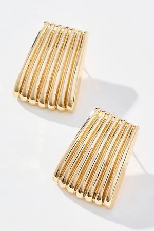 Anthropologie Linear Post Earrings - Gold