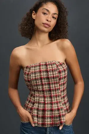 MARE MARE Strapless Plaid Top