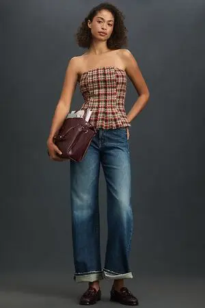 MARE MARE Strapless Plaid Top