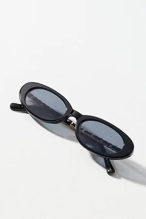 EYEKING Slim Oval Chain Sunglasses - Black