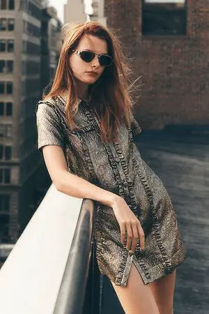 Anthropologie Metallic Day Dresses