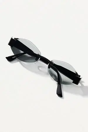 I-SEA Metal Oval Geo Sunglasses - Black