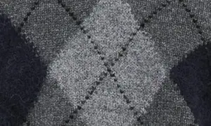ALEX MILL Campbell Argyle Wool-blend V-neck Sweater - Storm Grey Multi