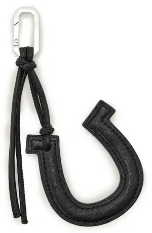 ALLSAINTS Leather Horseshoe Keyring - Black
