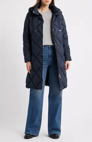 Sam Edelman Hooded Puffer Coat - Navy