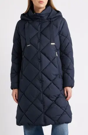 Sam Edelman Hooded Puffer Coat - Navy