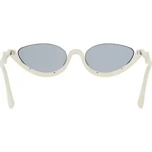 Fendi Ff Diamonds 53mm Oval Sunglasses - Ivory/smoke Mirror
