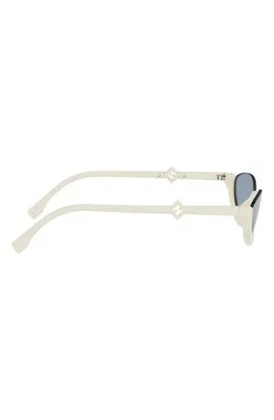 Fendi Ff Diamonds 53mm Oval Sunglasses - Ivory/smoke Mirror