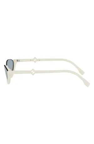 Fendi Ff Diamonds 53mm Oval Sunglasses - Ivory/smoke Mirror