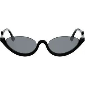 Fendi Ff Diamonds 53mm Oval Sunglasses - Shiny Black/smoke