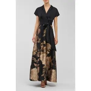 Kay Unger Short Sleeve Evening Dresses