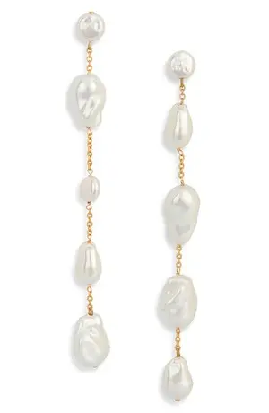Cult Gaia Vana Faux Drop Earrings - Pearl