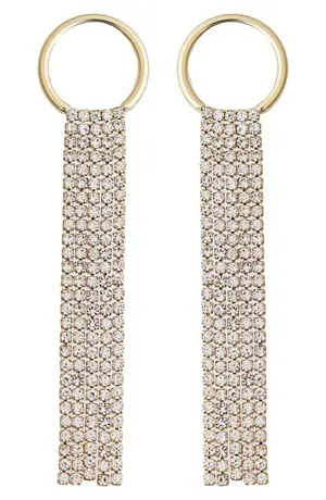 PANACEA Cubic Zirconia Fringe Drop Earrings - Gold