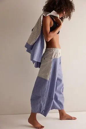 Free People Balloon Lounge Pants - Cornflower Combo