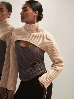 REISS Rose Cropped Jumper