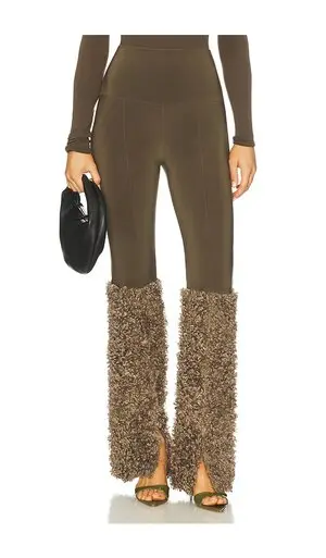 Norma Kamali Curly Spat Legging In Beige - Bark