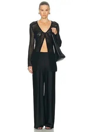 Alexander Wang Cardigan With Leather Bust Detail